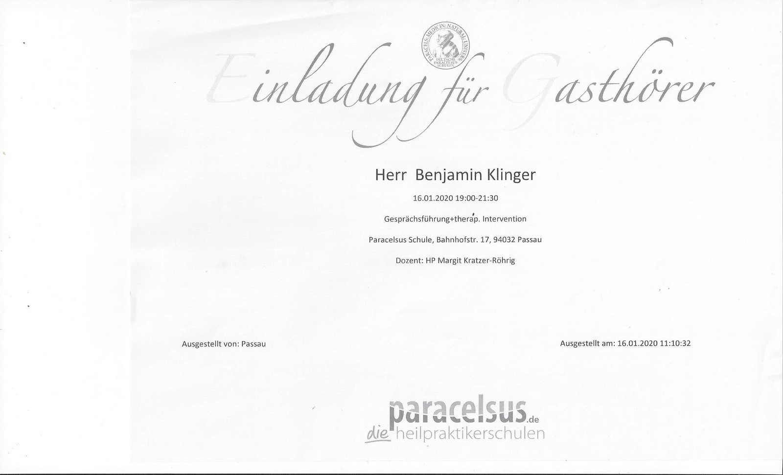 Gesprächsführung - Benjamin Klinger