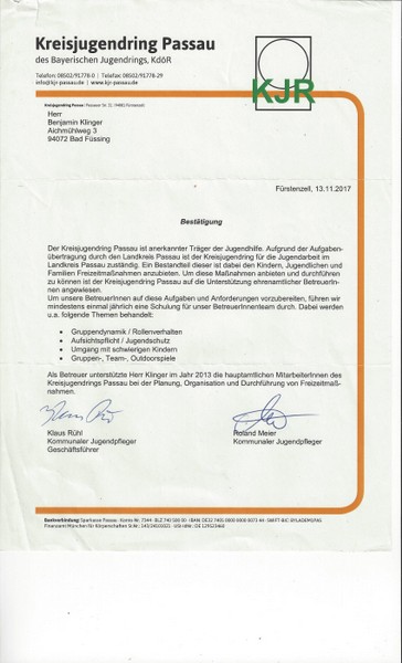 Betreuer - Benjamin Klinger